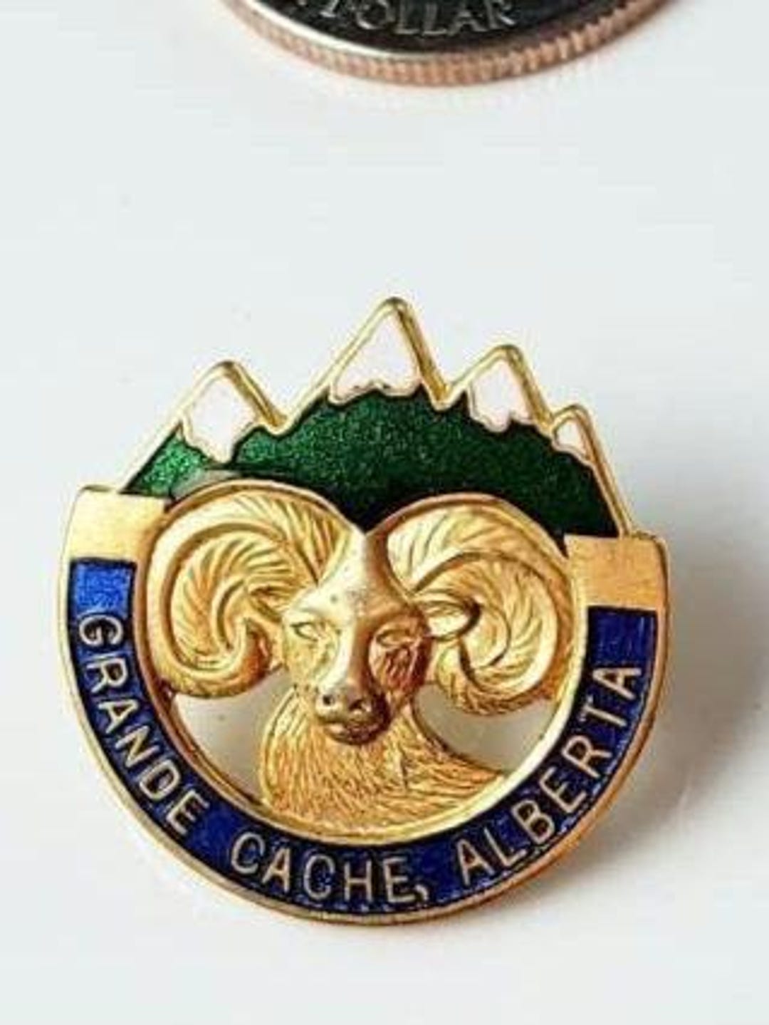 Vintage Grand Cache Alberta Lapel Pin: Ram Head Enamel Pin - Etsy