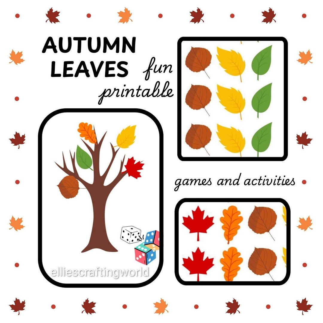 AUTUMN LEAVES Game, Printable Activity, Gluing Activity, Color Practice ...