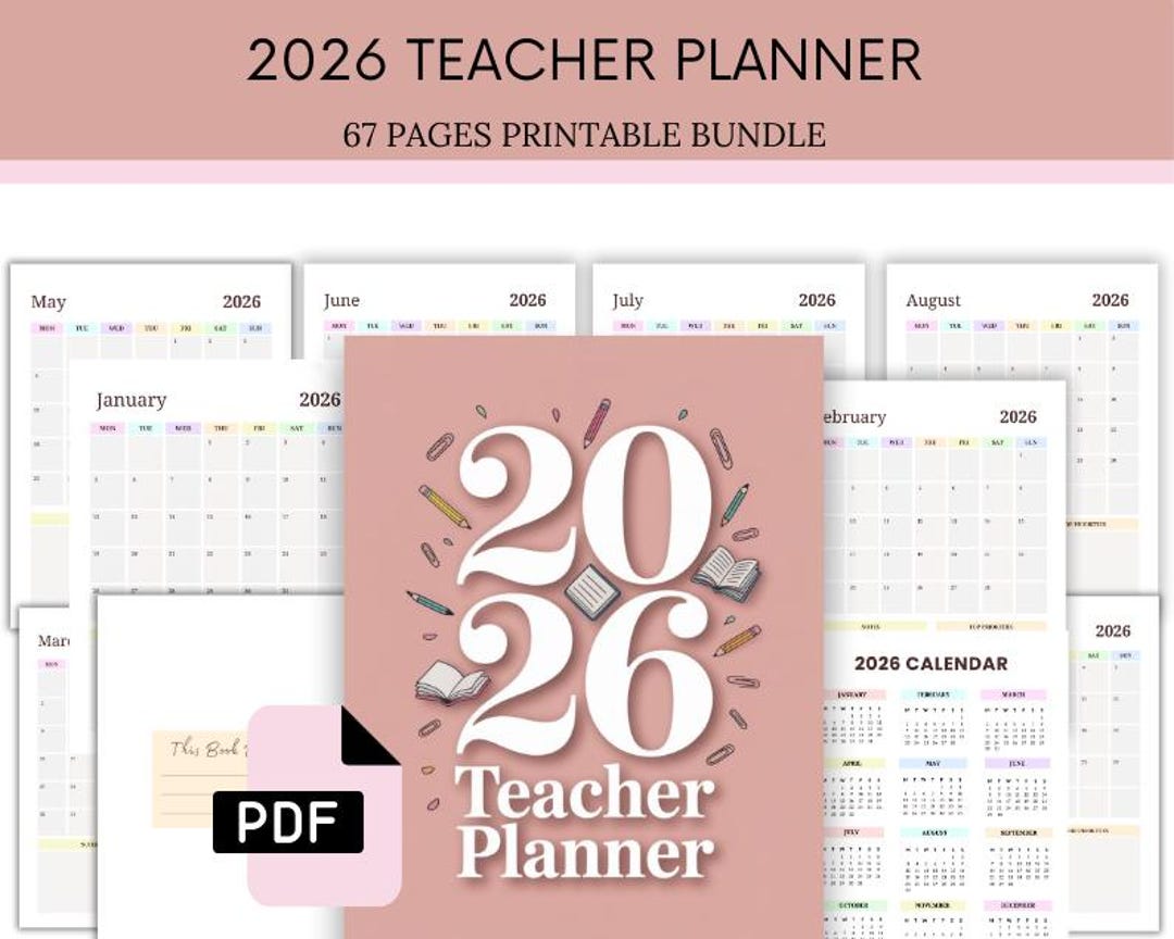2026 Teacher Planner - Teacher Organizer - Assignment Planner ...