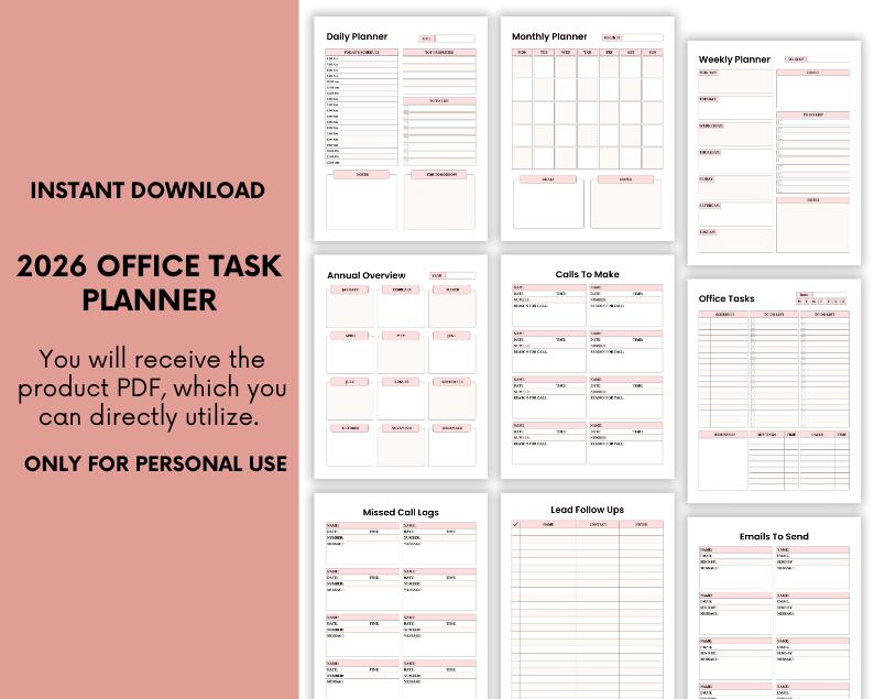 2026 Office Task Planner - Finance Tracker - Office Organizer - 2026 ...
