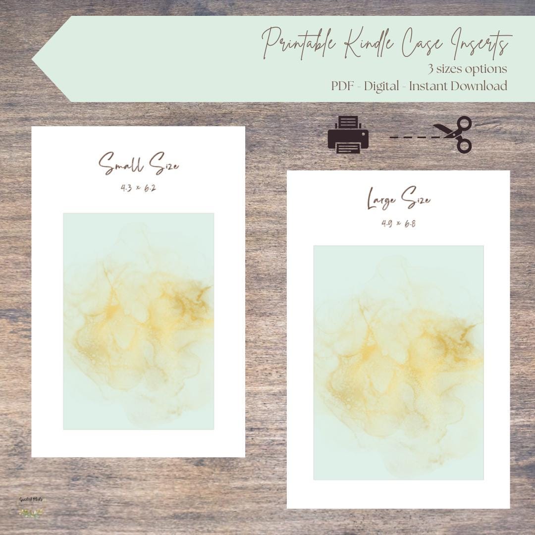 Printable Kindle Insert | Gold | Minimalist | Instant Download ...