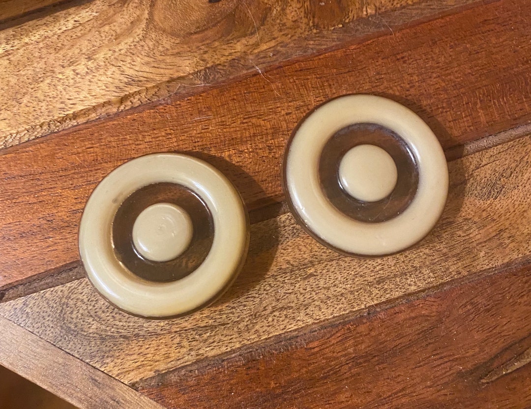 Two Large Vintage Buttons Round - Etsy