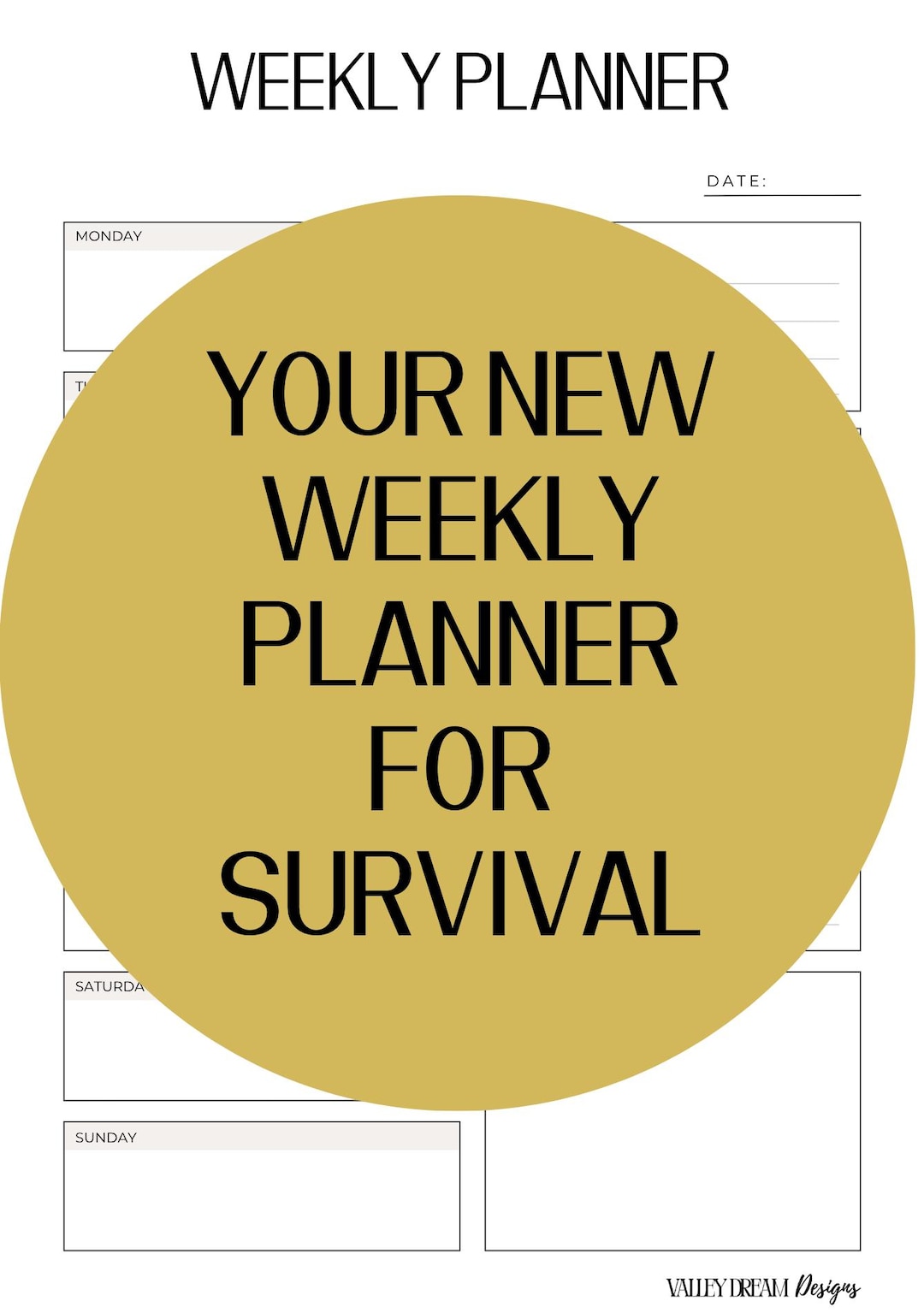 Minimal Weekly Planner Printable | Simple Weekly Planning PDF - Etsy