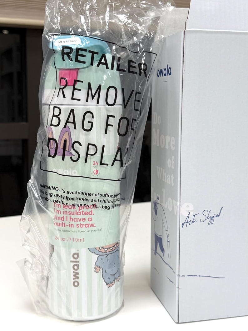 24 Oz Owala Monster Bottle, Insulated Travel Cup With Straw, Christmas ...