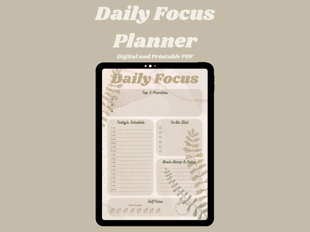 2026 Floral Daily Focus Planner | Minimalist Routine Tracker (digital ...