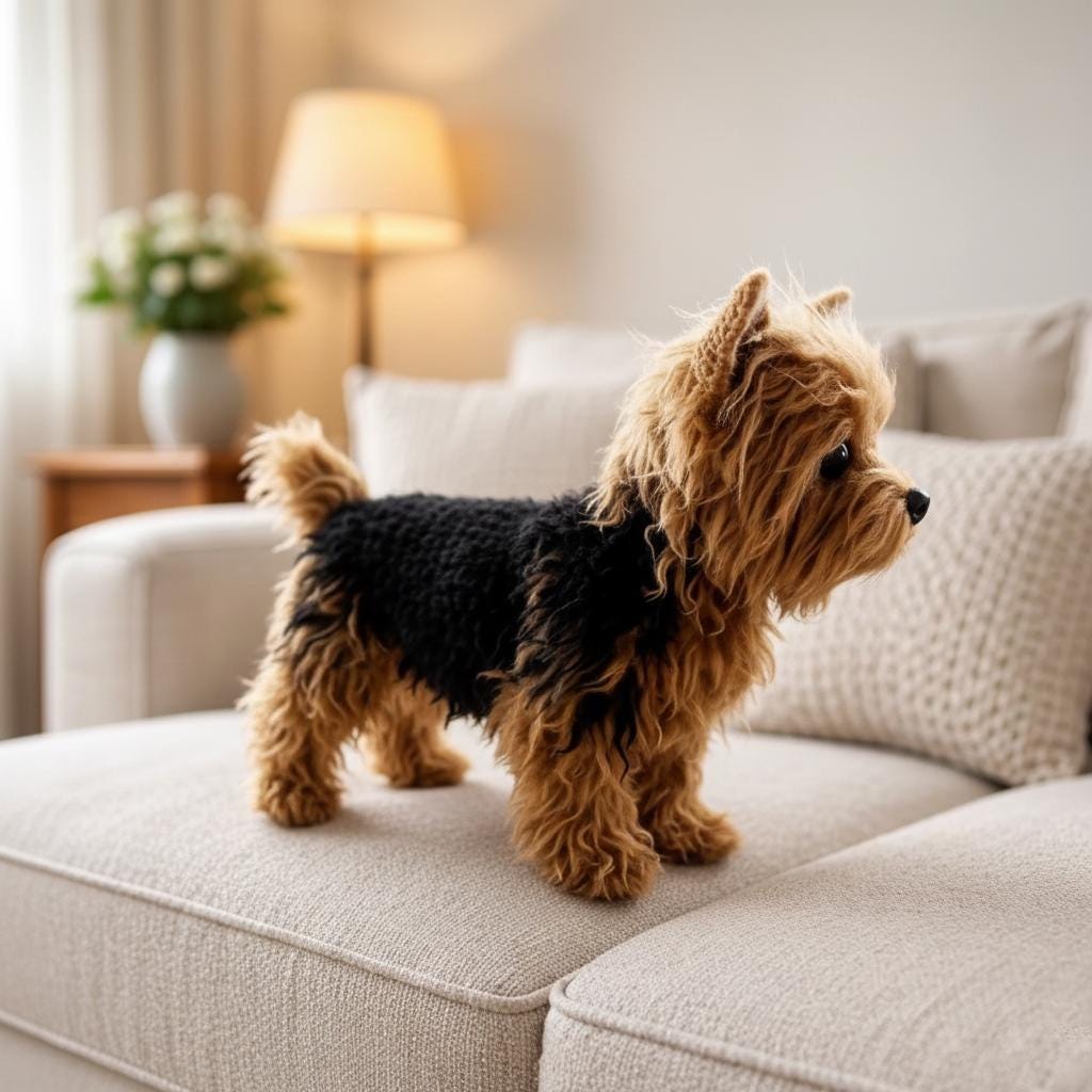 Realistic Yorkie Dog Amigurumi Crochet Pattern | Cute Yorkie Plush ...