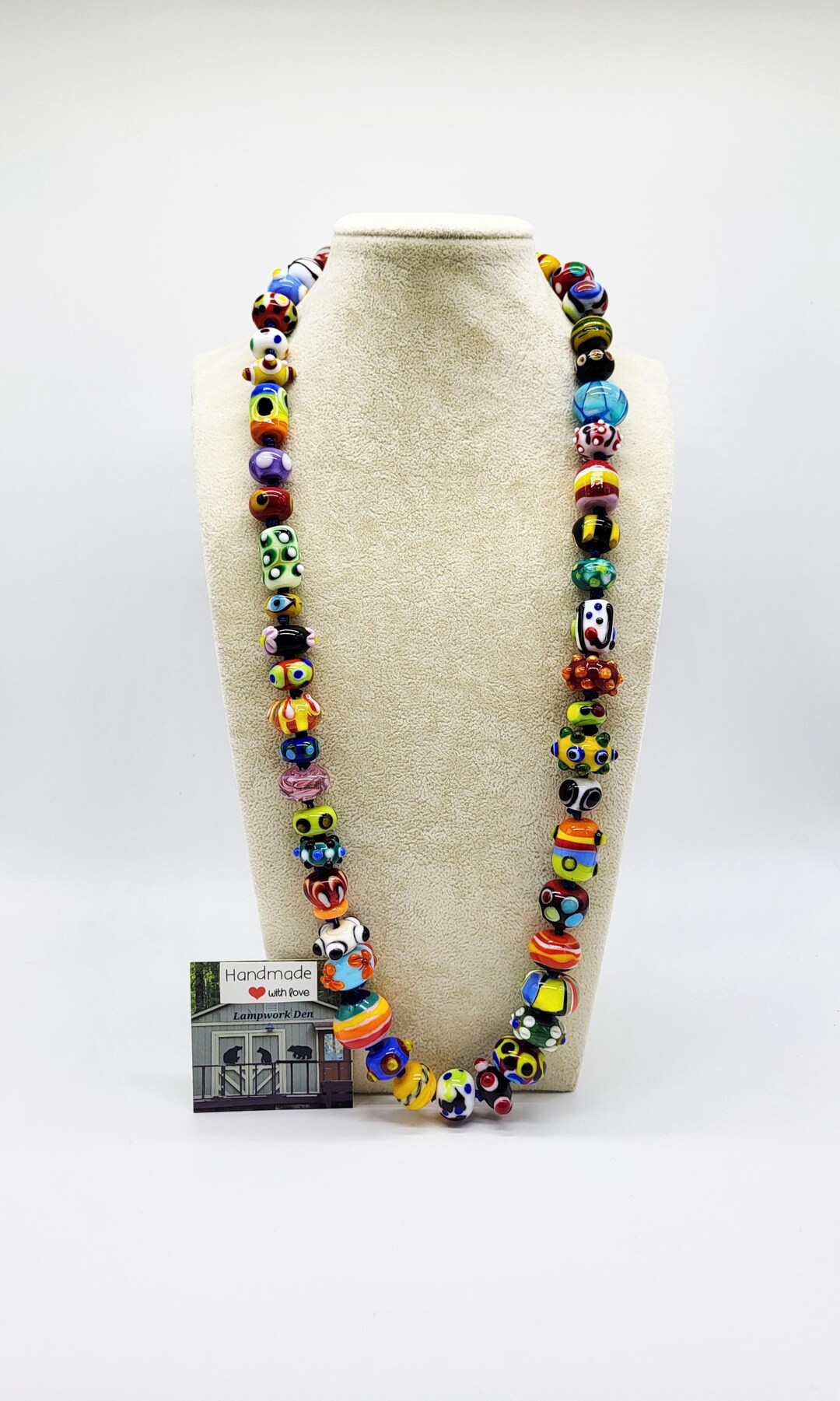 Rainbow Riot - 53 Artisan Handmade Hand Knotted Continuous 26" Long ...
