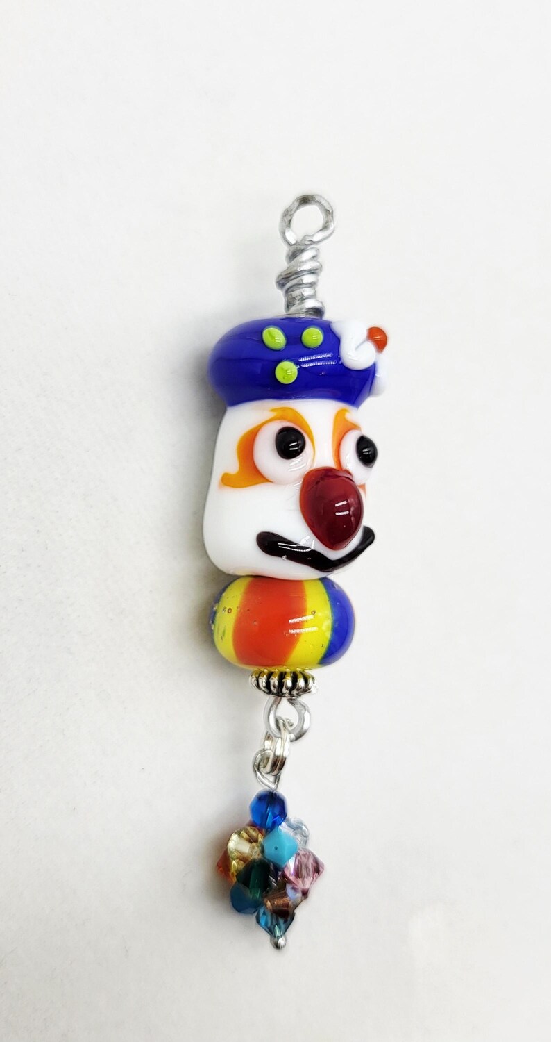 Pip the Happy Clown - Hand-sculpted Glass Art, Lampwork Rainbow Clown ...