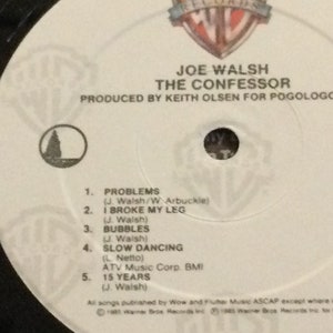 Joe Walsh the Confessor 1985 Warner Brothers - Etsy