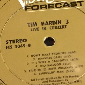 Tim Hardin 3 Live in Concert on Verve Forcast 1969 - Etsy