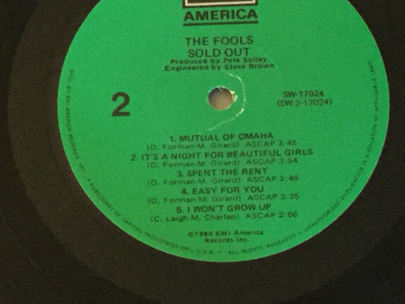 The Fools Sold Out on EMI Records - Etsy