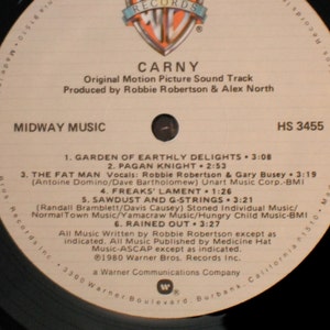 Robbie Robertson Carney Soundtrack Band Writer Guitar Gary Busey Buddy ...