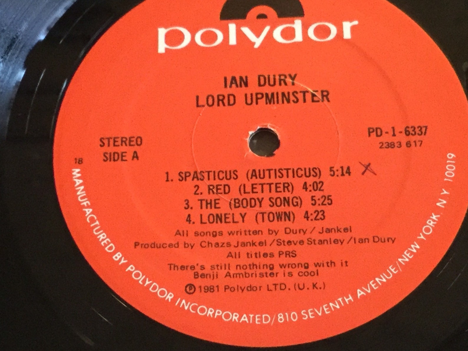 Ian Dury Lord Upminster With Chaz Jankel Sly and Robbie 1981 | Etsy