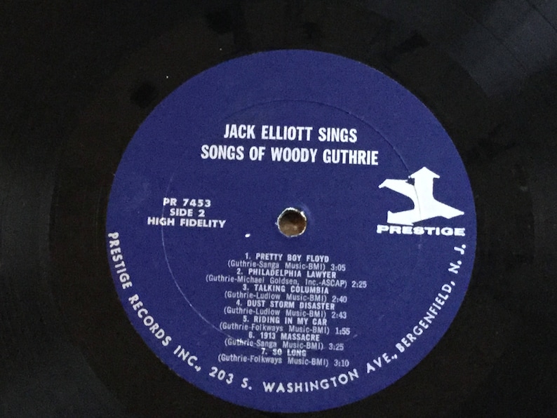 Jack Elliott Sings the Songs of Woody Guthrie 1960 Promo Copy Prestige ...