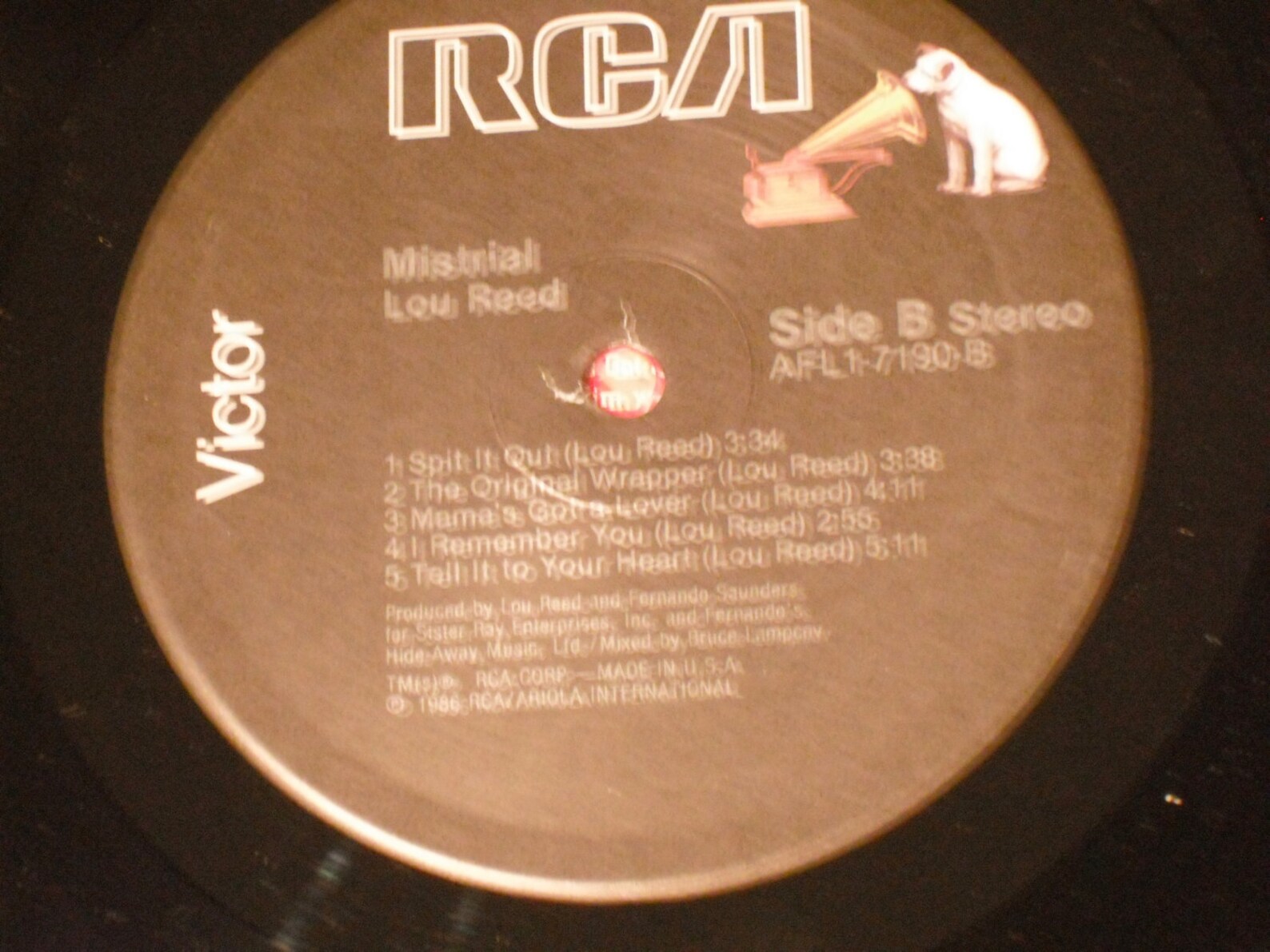 Lou Reed Mistrial on RCA Records 1986 Original Vintage Vinyl - Etsy