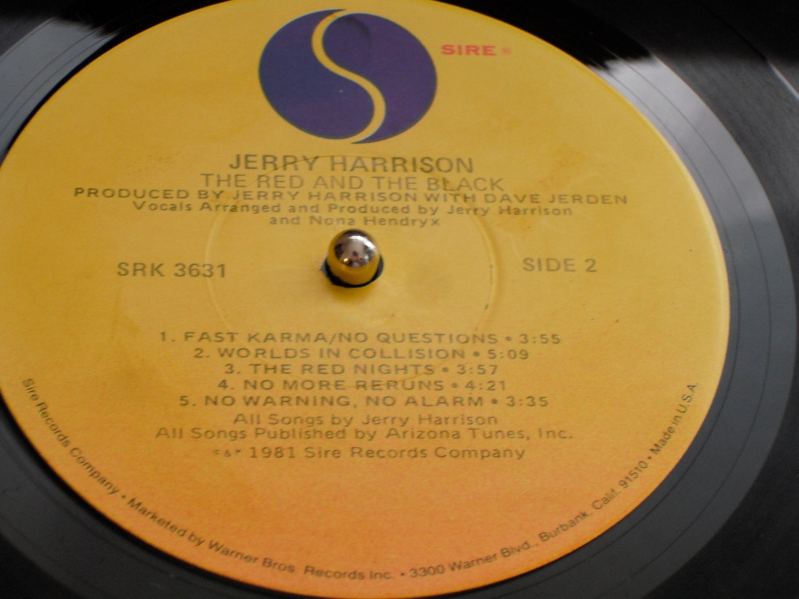 Jerry Harrison the Red and the Black on Sire1981 Solo From - Etsy