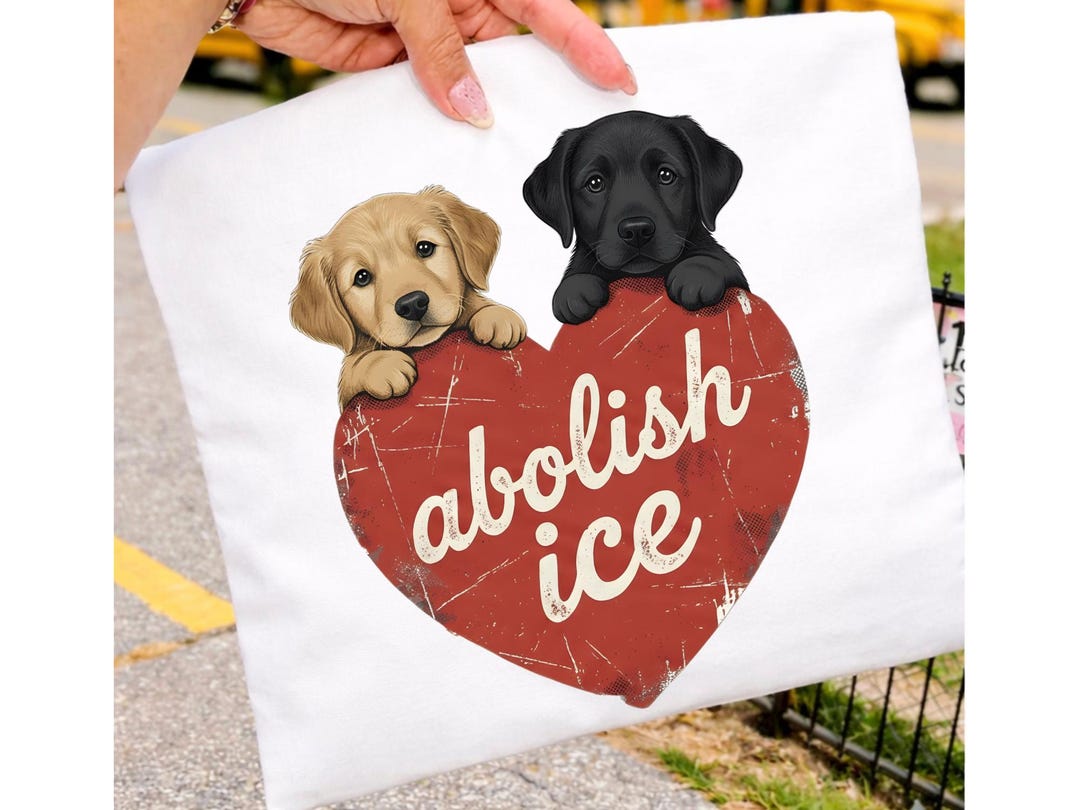 Abolish ICE PNG Cute Activist Dog Valentine Design Anti ICE Protest ...