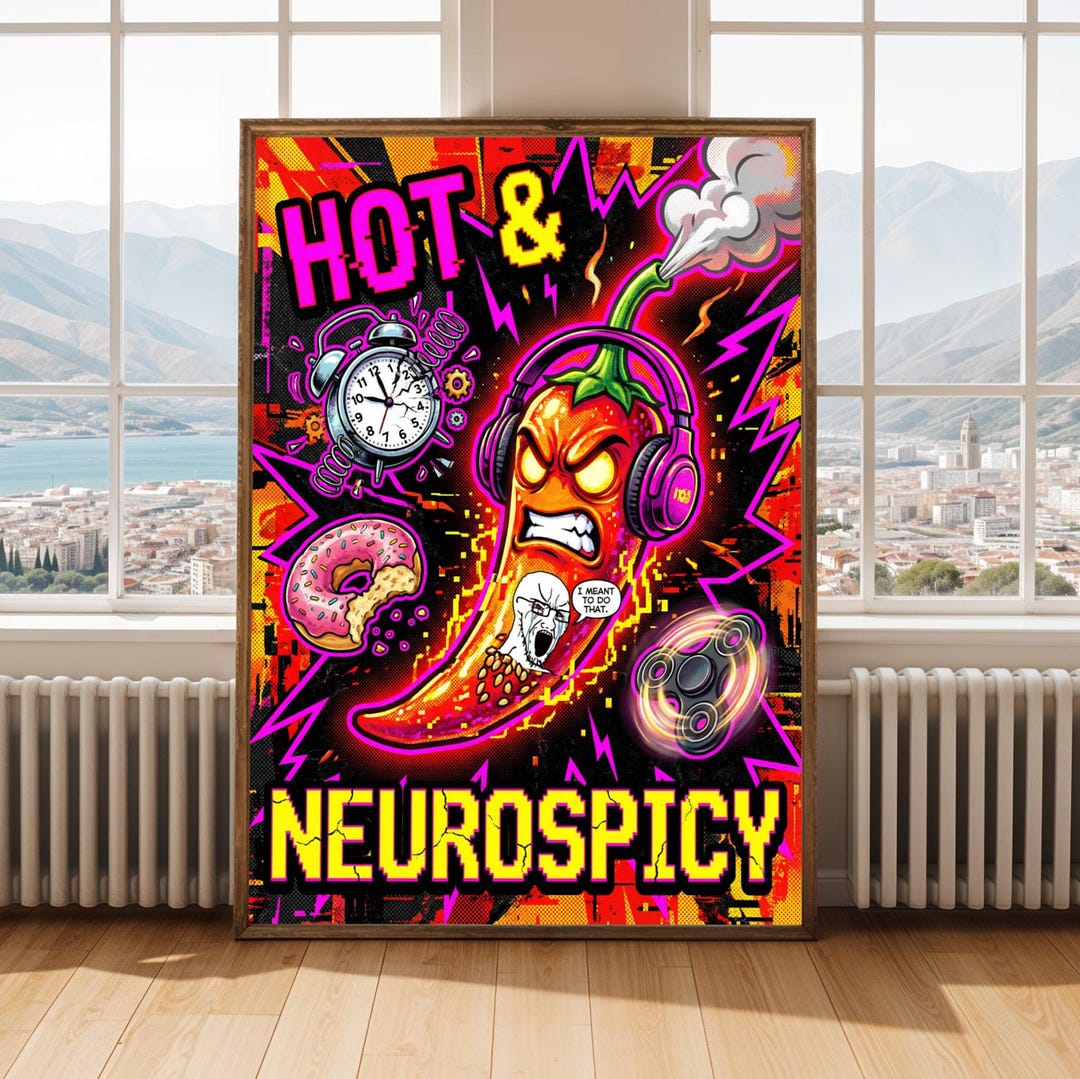 Neurospicy Kitchen Art Print – Chaotic Brain Meme (digital Download) - Etsy