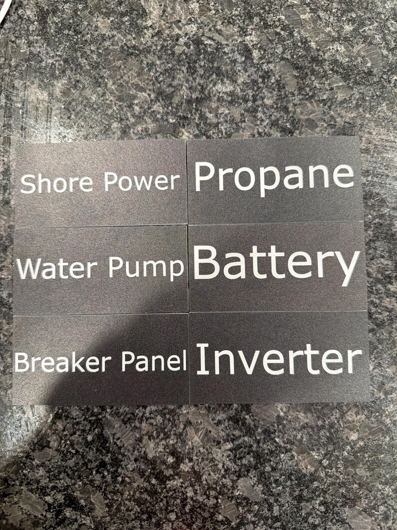 Rv/camper Component Labels – Acrylic System Labels With Adhesive ...