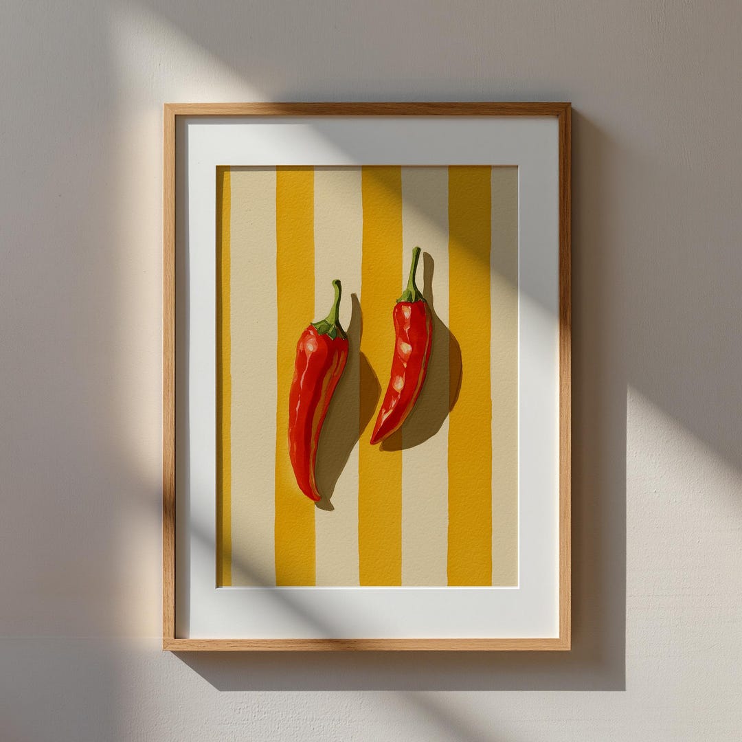 Red Chili Peppers Wall Art – Minimal Kitchen Decor - Etsy