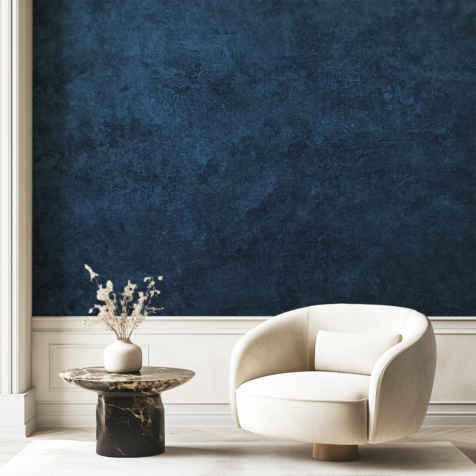 Navy Dark Blue Backdrop Concrete Texture Wallpaper, Peel and Stick ...