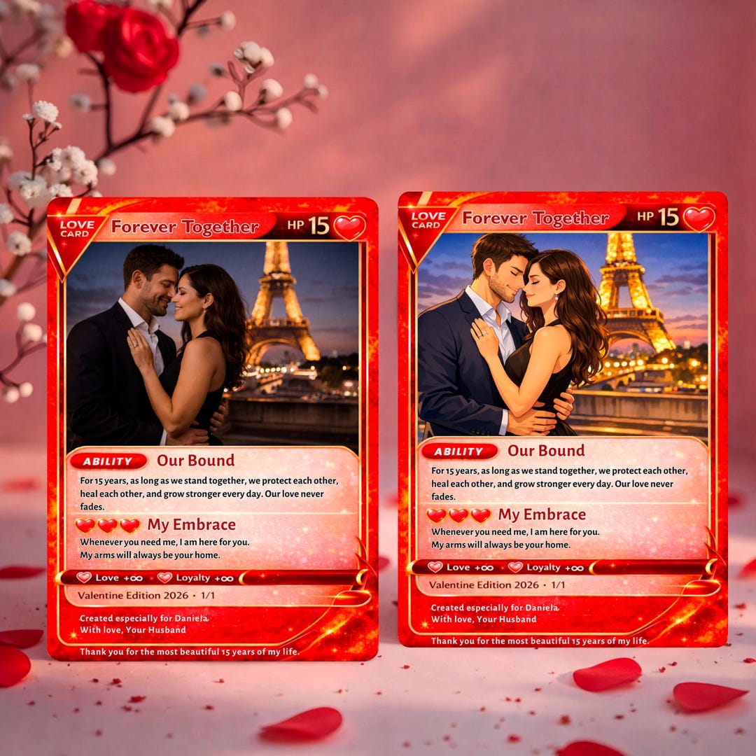 Custom Trading Card for Couple | Personalized Couple Gift | Custom ...