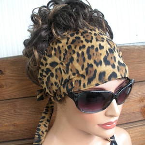 Leopard Print Headband: Cotton Tie-back Headscarf - Etsy