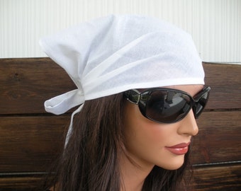 White Head Scarf - Etsy