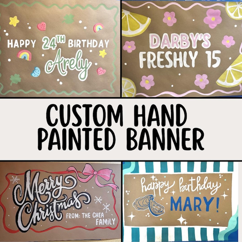 Painted Brown Paper Signs - Etsy