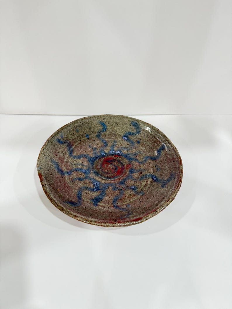 Small Handmade Blue Sun Plate - Etsy