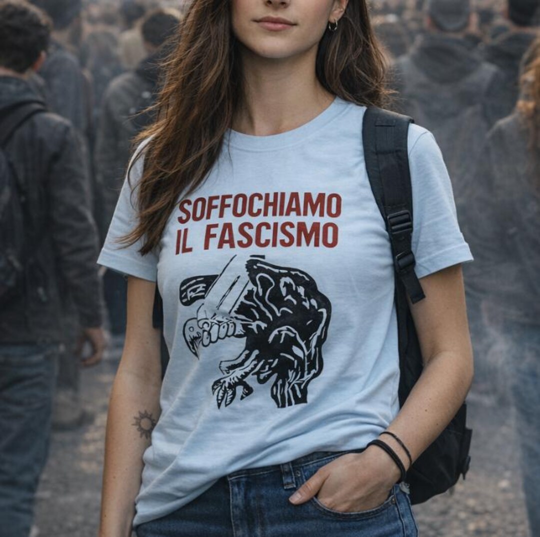 Soffochiamo Il Fascismo (suffocate Fascism) Tee | Vintage Italian Anti ...