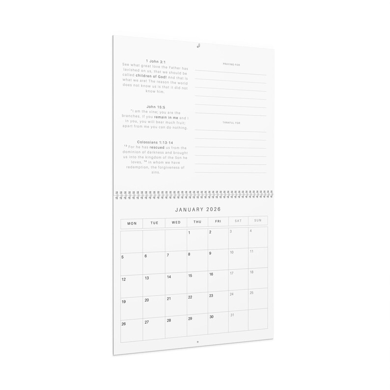 2026 Christian Calendar - Year in Scripture: Bible Verses Monthly ...