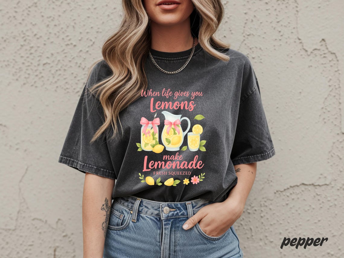 Easy Peasy Lemon Squeezy T-shirt | Vintage Lemonade & Floral Design ...