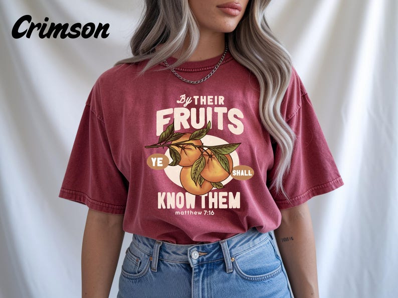 A Heart for Good Fruit Tee | Delicate Peach & Blossom Design | 'by ...