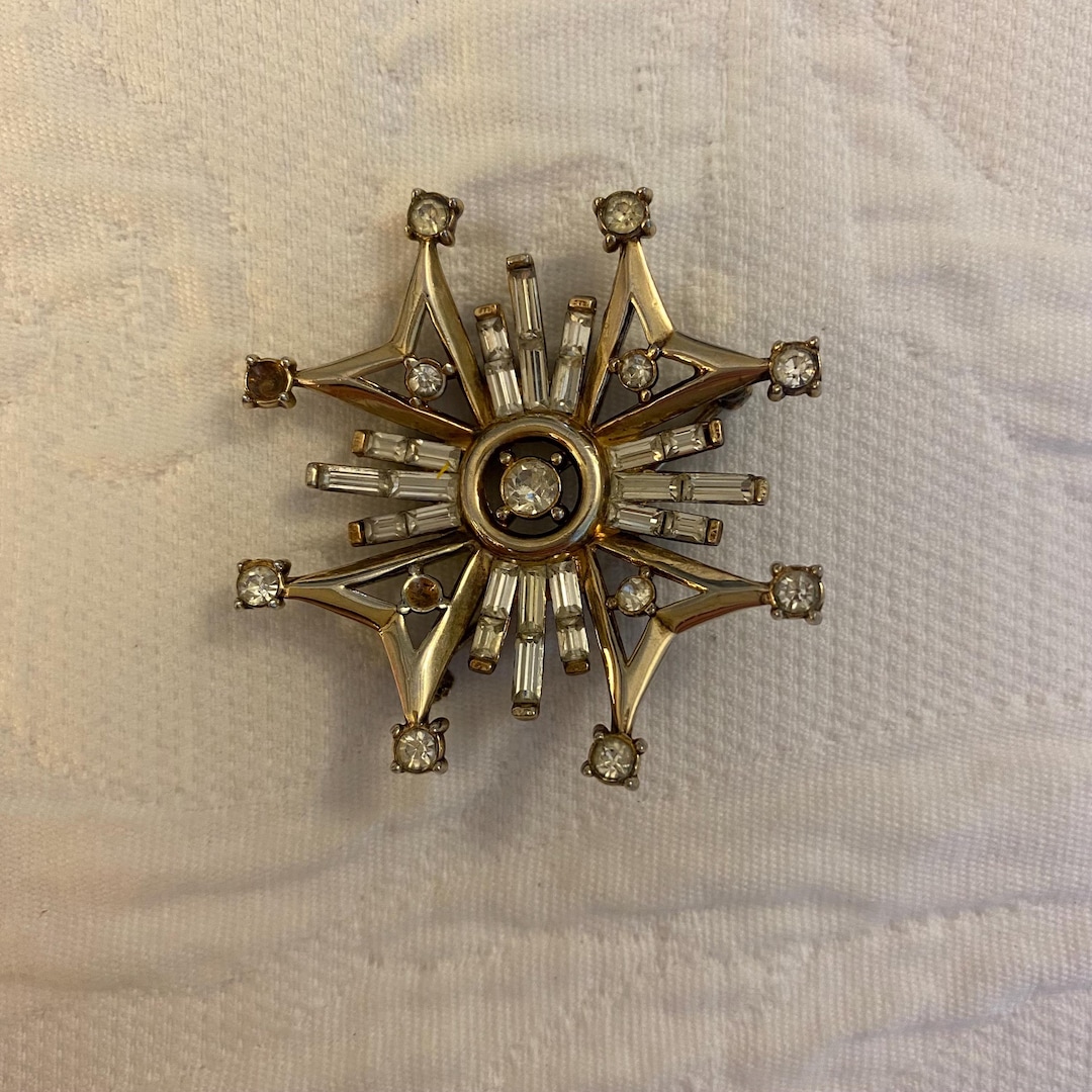 Trifari Alfred Phillippe Cross Snowflake 50’s Mod Brooch - Etsy