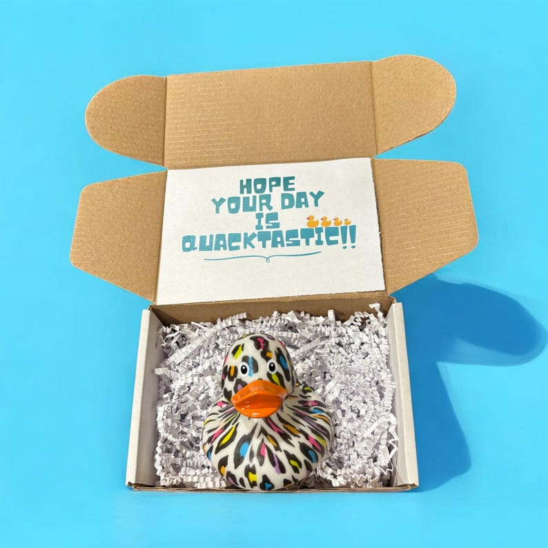 Snow Leopard Rubber Duck Gift Box – Wildlife Duck, Animal Lover Gift ...