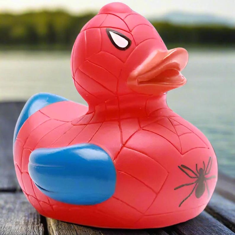 Spidey Inspired Rubber Duck Gift Box – Superhero Duck, Comic Fan Gift ...
