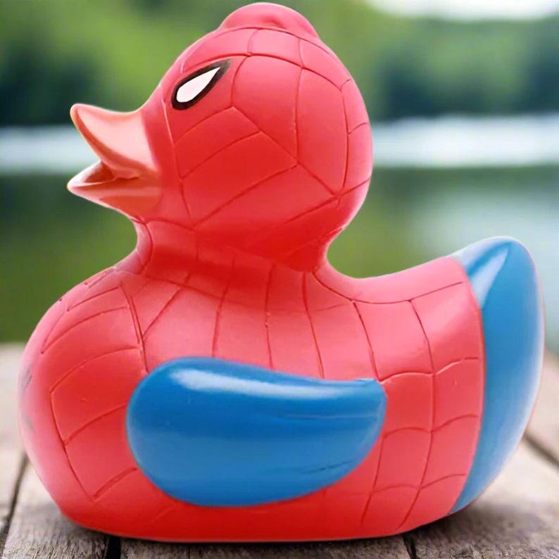 Spidey Inspired Rubber Duck Gift Box – Superhero Duck, Comic Fan Gift ...