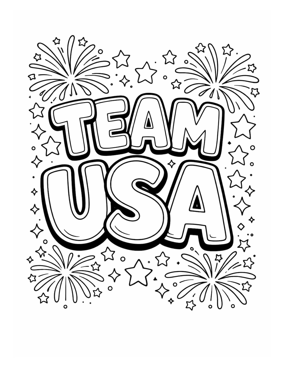 Team USA Coloring Page for Kids | Printable USA Coloring Sheet - Etsy