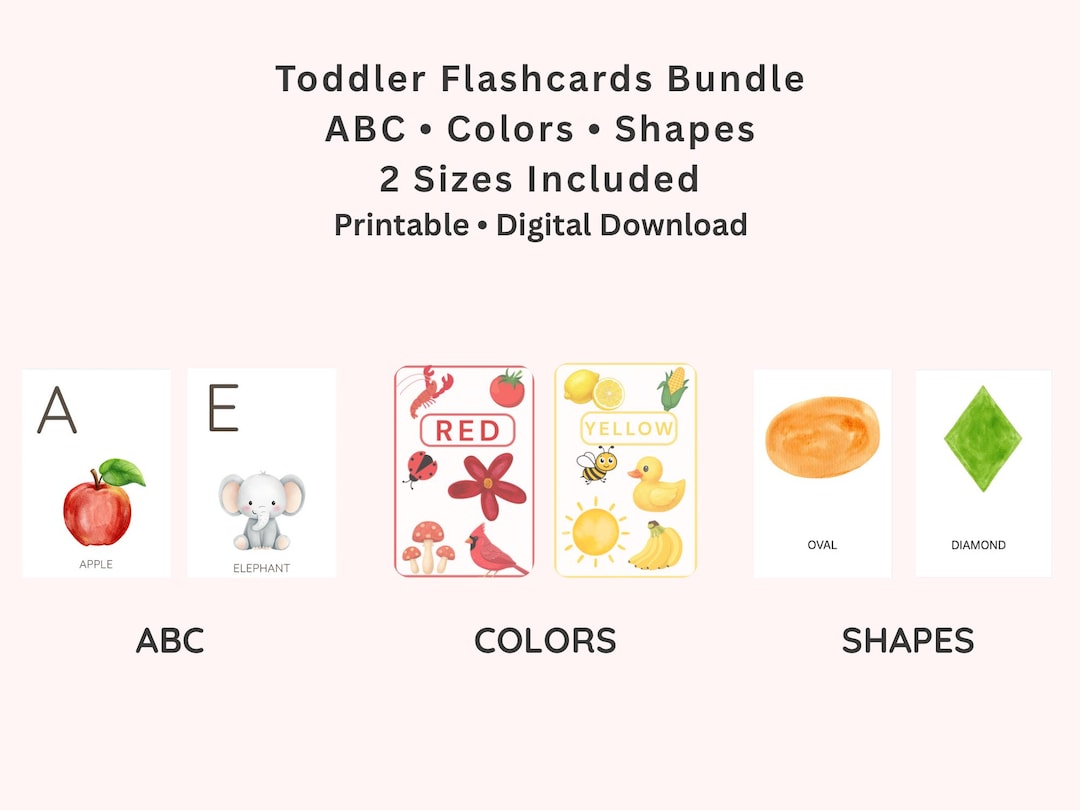 Toddler Learning Flashcards | ABC Alphabet, Colors, Shapes (digital ...