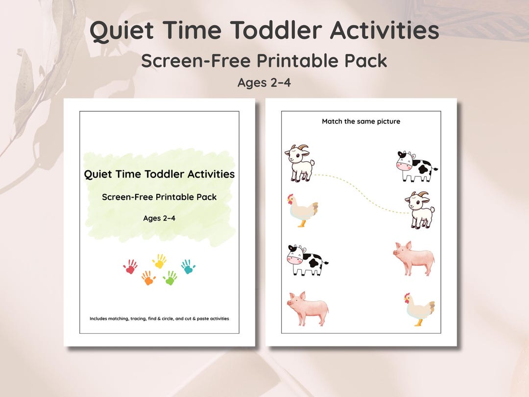 Quiet Time Activity Pack | Toddler Printable Games, Ages 2-4 (PDF ...