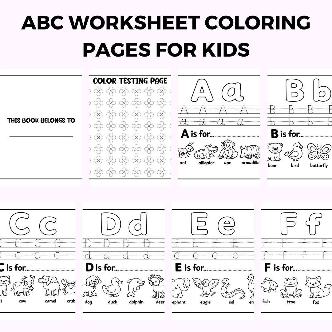ABC Coloring & Tracing Worksheets – Preschool Kindergarten Learning ...