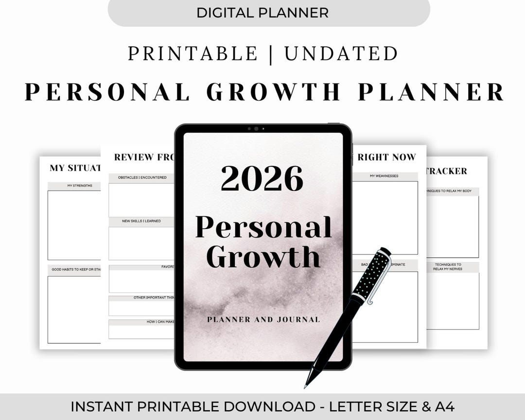 Personal Growth Planner Printable | Digital Self-development Planner ...
