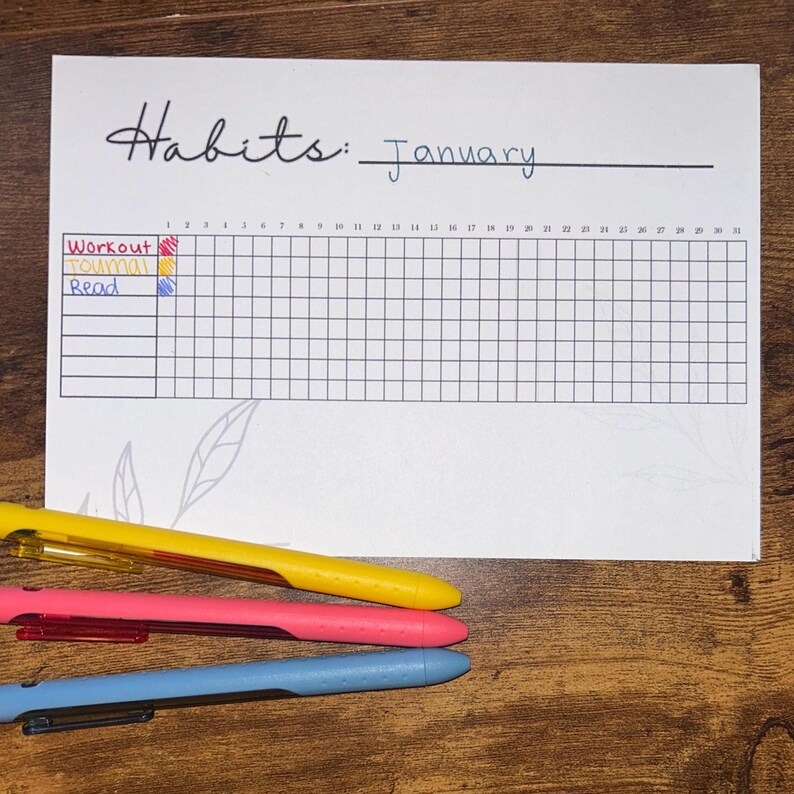 Monthly Habit Tracker Digital Download Multiple Sizes (A4, A5, 8.5x11in ...