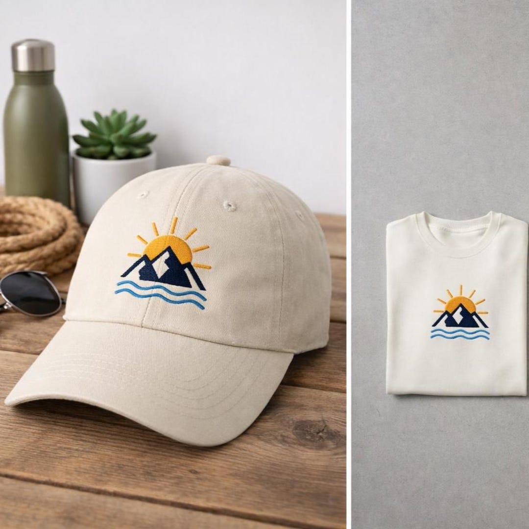 Mountain Sunrise Embroidery Design | Digital Machine Embroidery File ...