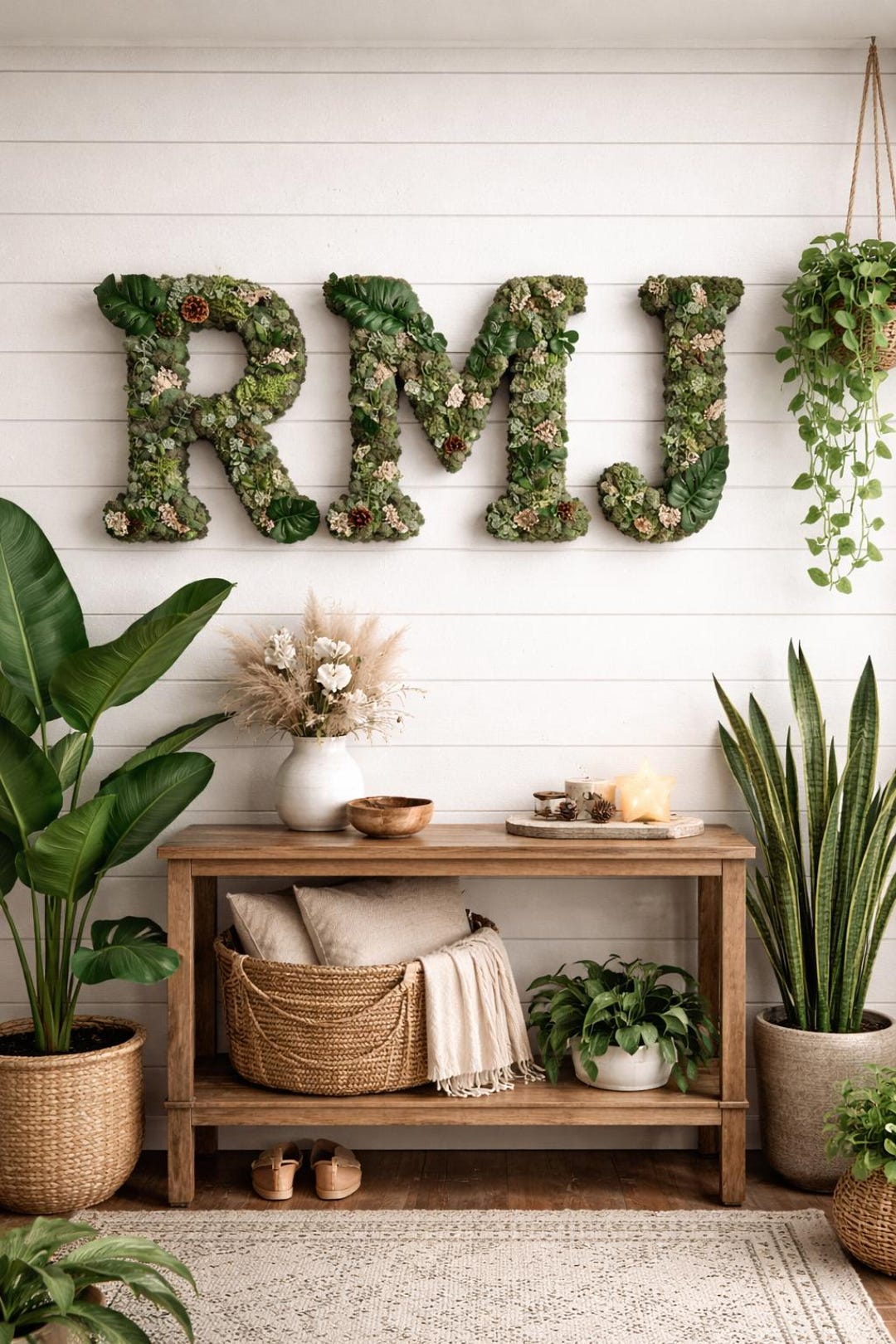 15” Custom Moss Letter or Number | Botanical Nursery Decor | Wedding ...