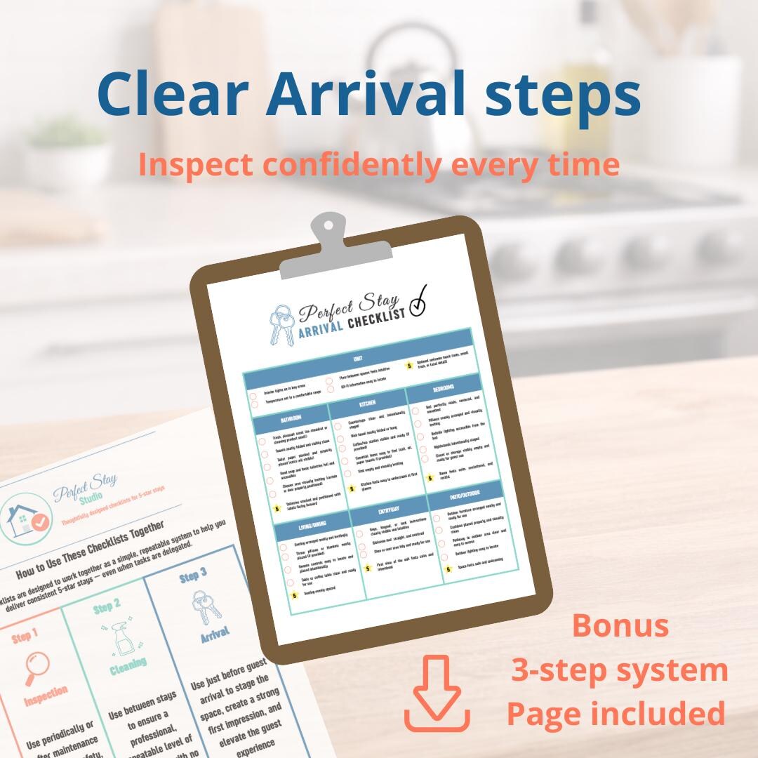 Airbnb Arrival Checklist | iPad & Printable Host Turnover Tool for 5 ...