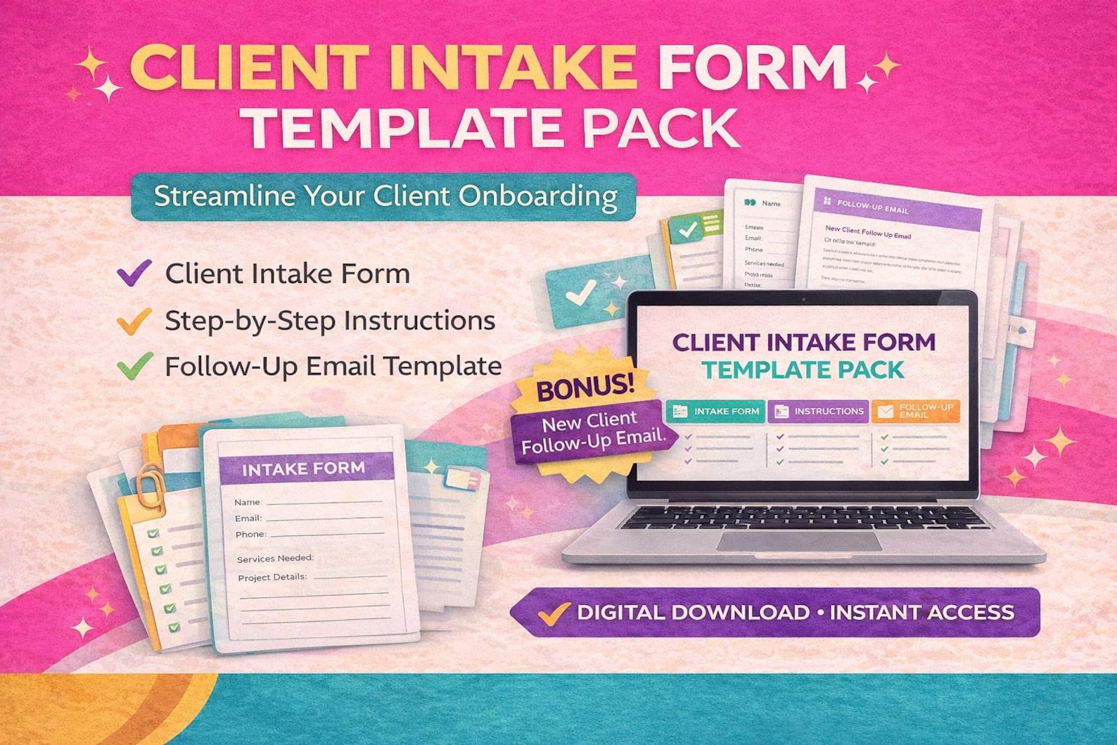 Client Intake Form Template Pack for Small Businesses (digital Download ...