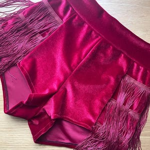 Fringed Velvet High Waist Shorts Circus Trapeze Festival - Etsy