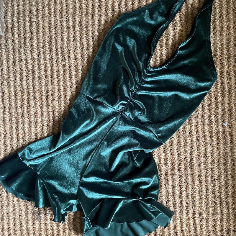 High Neck Velvet Leotard - Etsy UK